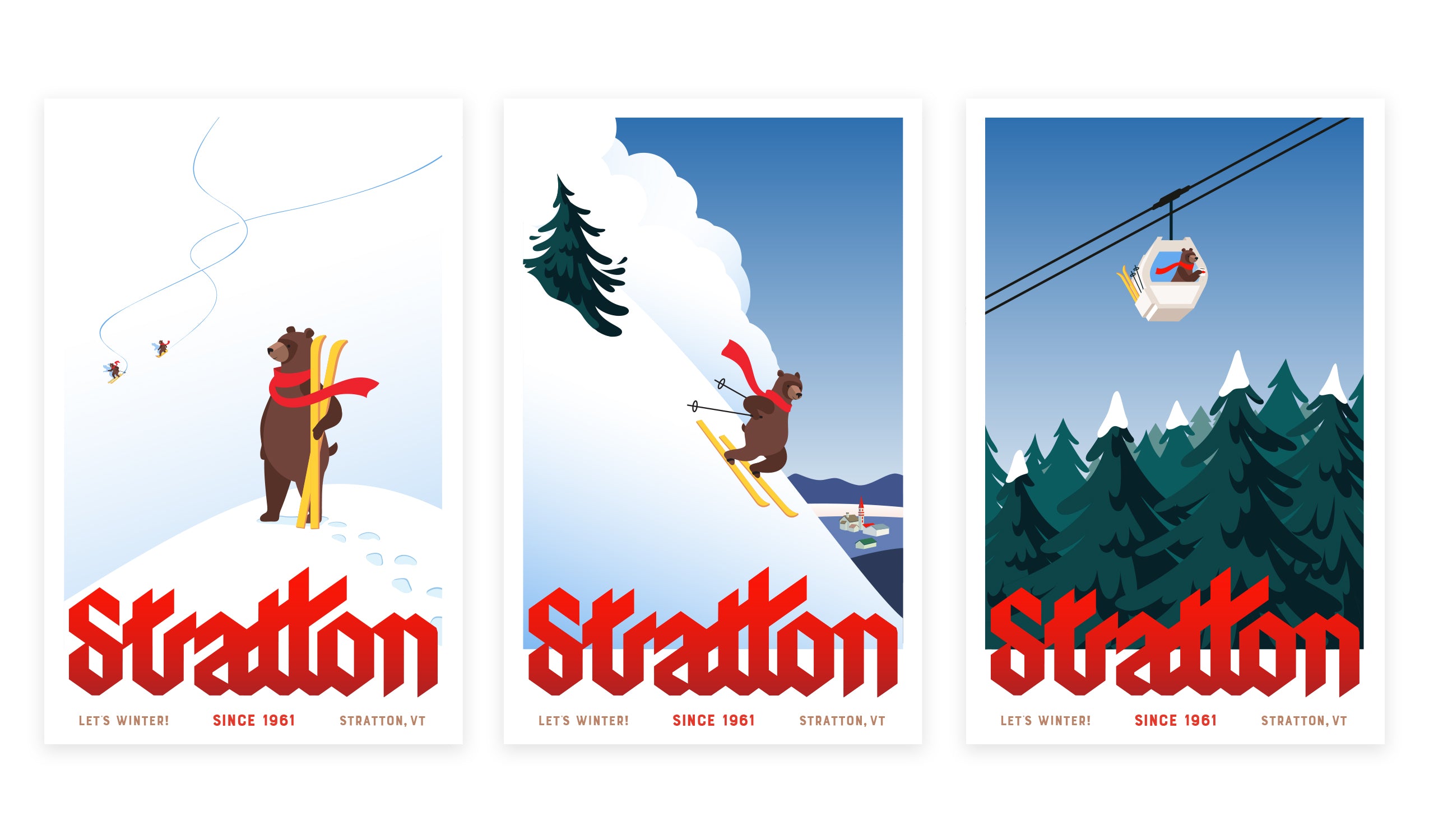 Stratton Heritage Bear Posters - Set of 3 11x17